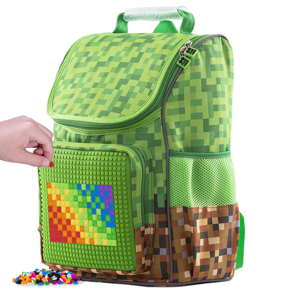 Pixie Crew Iskolai aktatáska PXB-22-95 Minecraft zöld - barna | iskola-vilag.hu